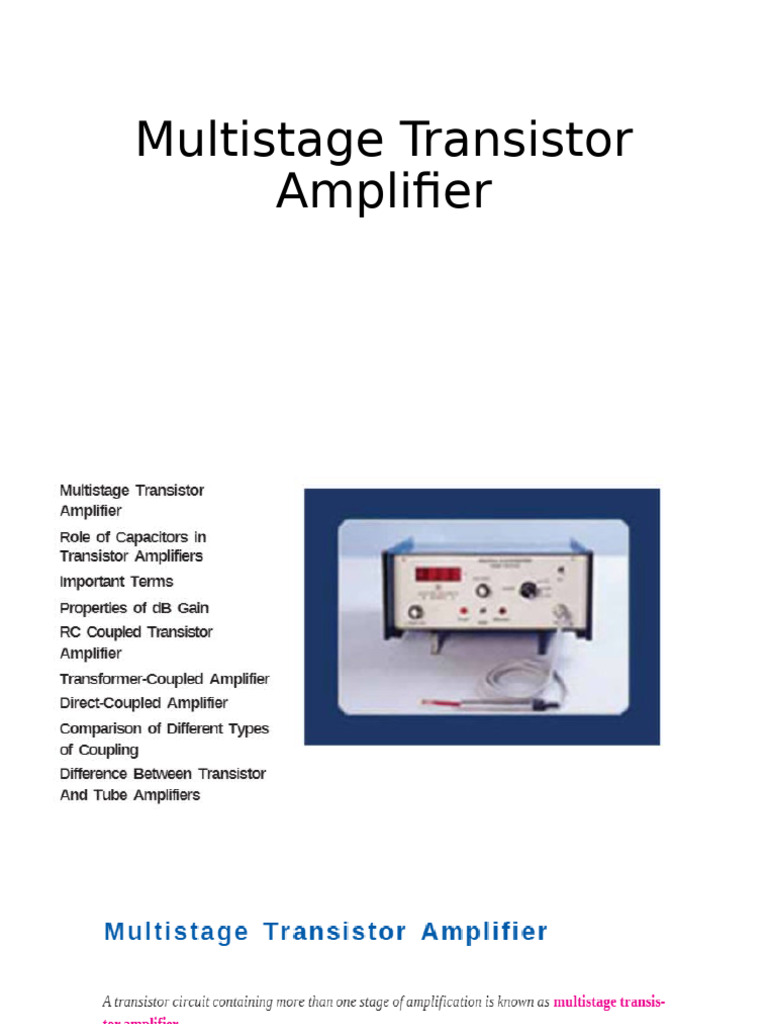 Multistage Transistor Amplifier | PDF
