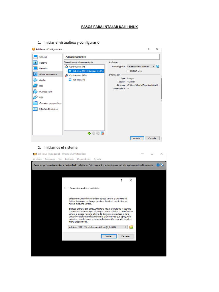 Pasos para Intalar Kali Linux | PDF | Informática