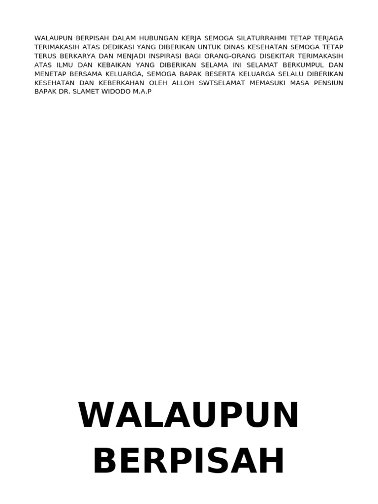 Ucapan Pensiun Pak Kadin | PDF