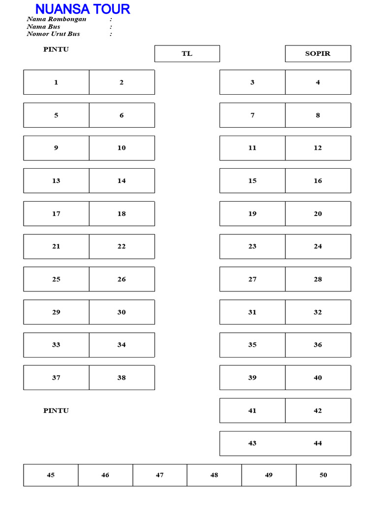 Denah Bus 2-2 50 Seat | PDF