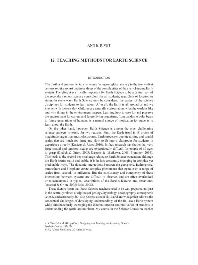 Teaching Earth Science and Space | PDF | Teachers | Academic Degree