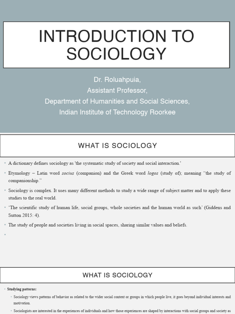 Introduction To Sociology | PDF | Sociology | Social Constructionism