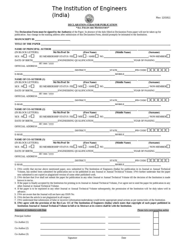 Iei Declaration Form | PDF | Justice | Crime & Violence