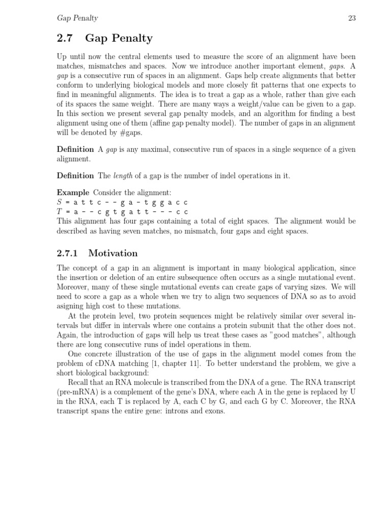 Gap Penalty | PDF | Sequence Alignment | Gene