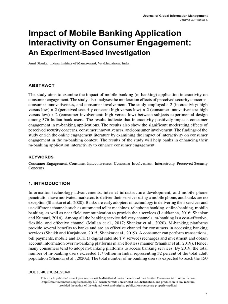 Impact Of Mobile Banking Application Interactivity Pdf