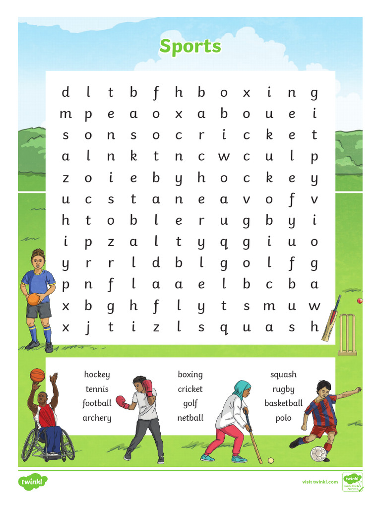 T e 1667379017 Sports Word Search Ver 1 | PDF