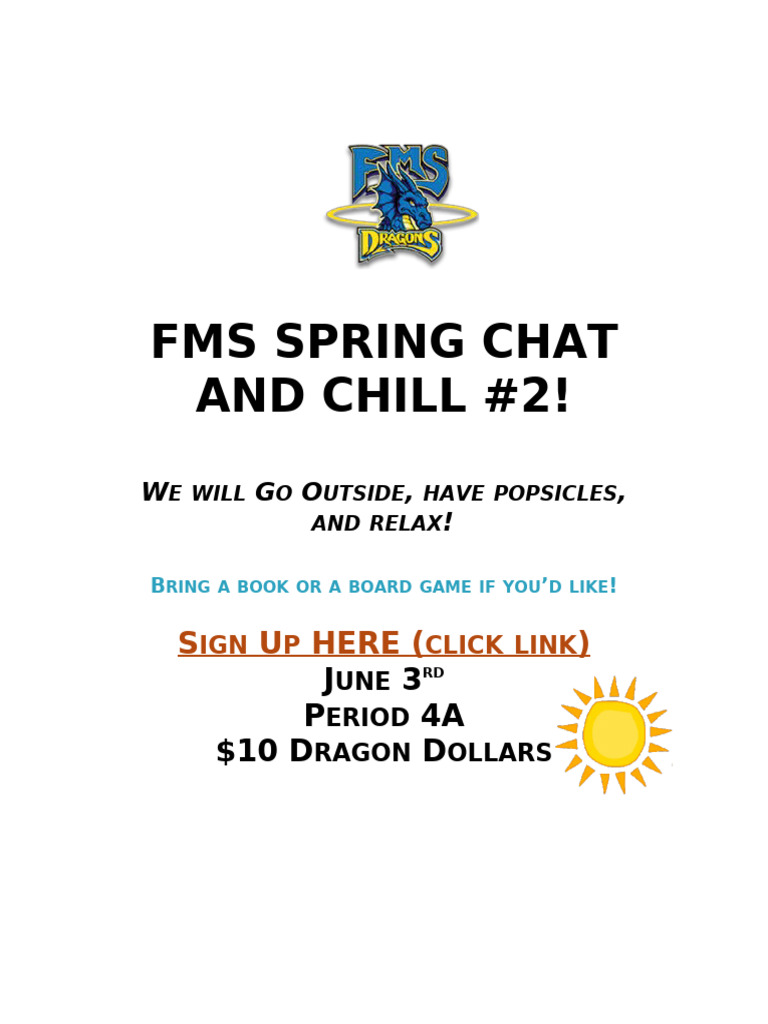 SPRINGFMS Chat and Chill Flyer2 | PDF