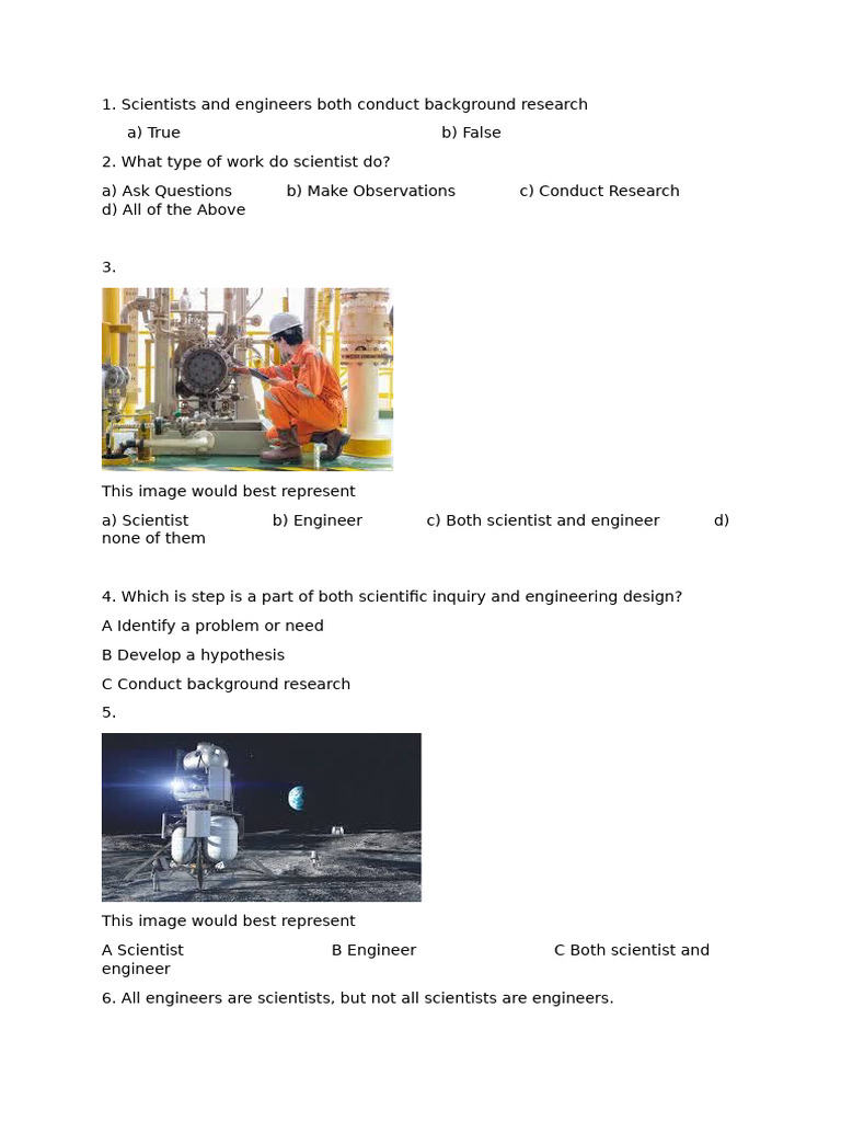 Science & Engineering Quiz | PDF | Hypothesis | Scientific Method