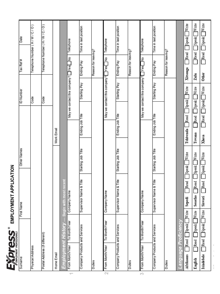 Express EMP App Form 2024 | PDF | Career & Growth