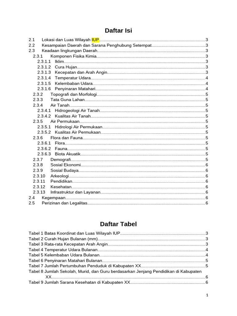 Laporan Lingkungan dan IUP | PDF