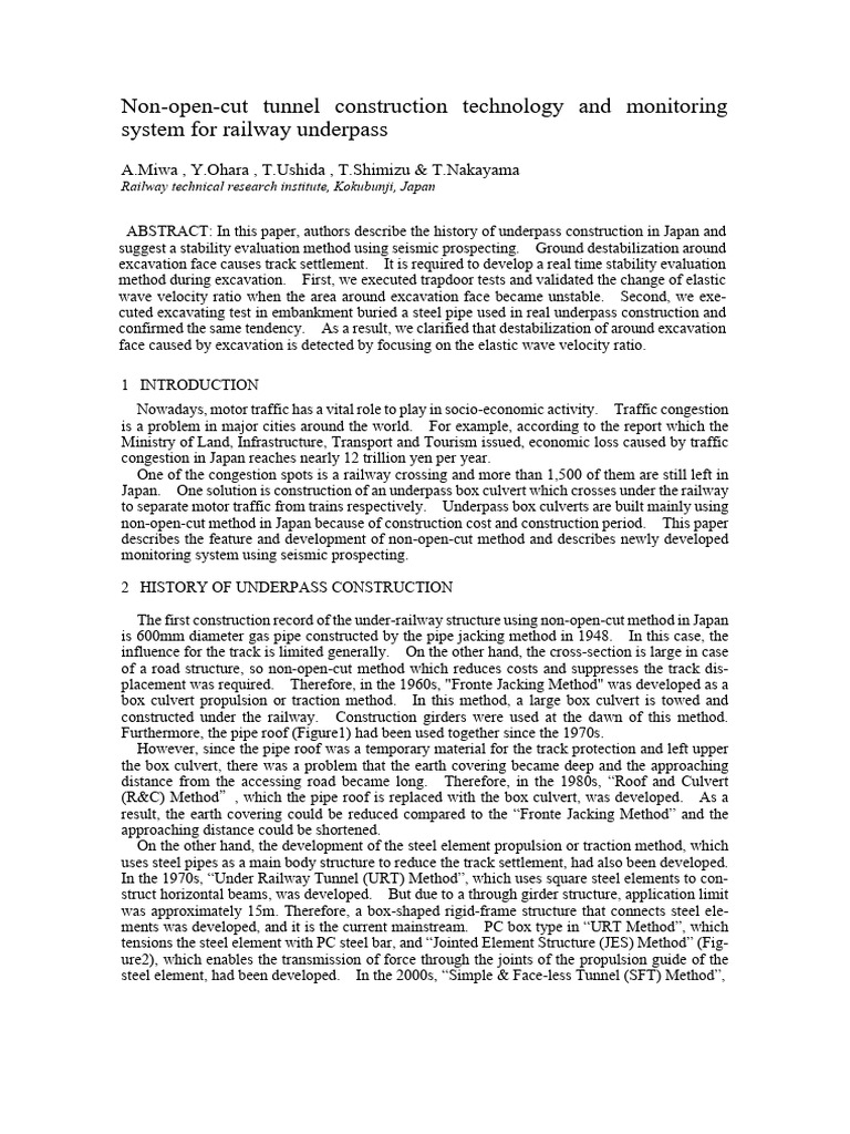 No.223 - Non-Open-Cut Tunnel Construction | PDF | Waves | Spectral Density
