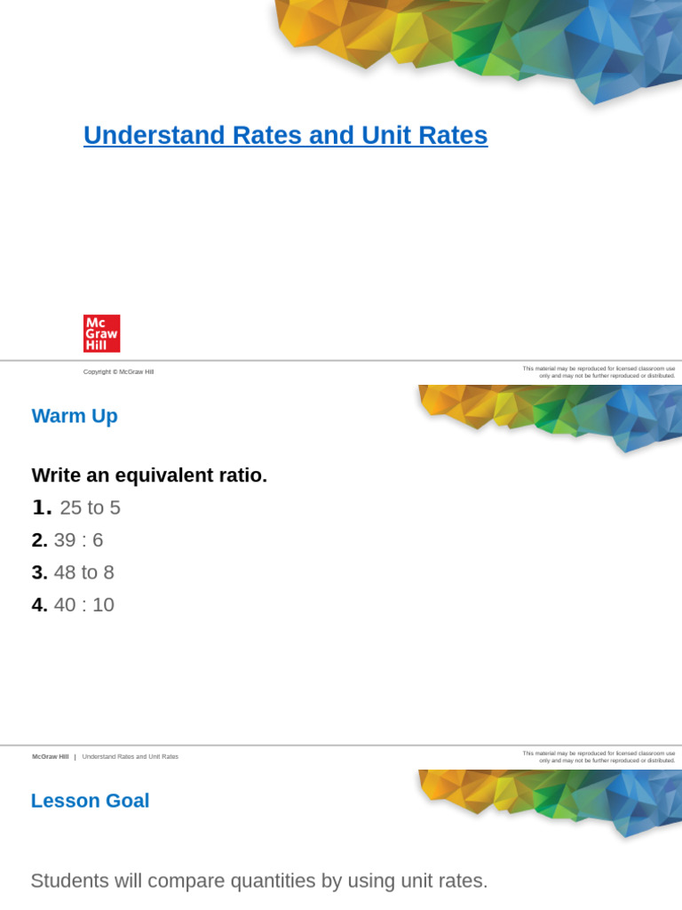 Unit Rates Reveal Student Lesson | PDF | Ratio | Prices