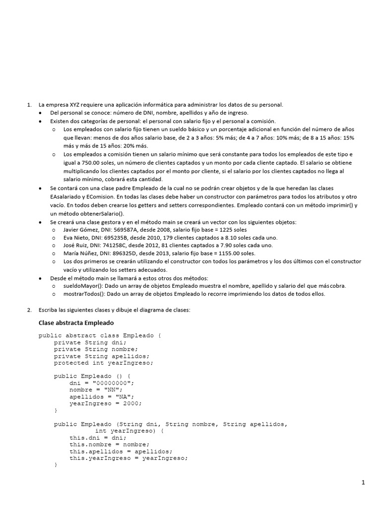 Lab05-Clases Abstractas | PDF | Salario | Constructor (Programación Orientada a Objetos)