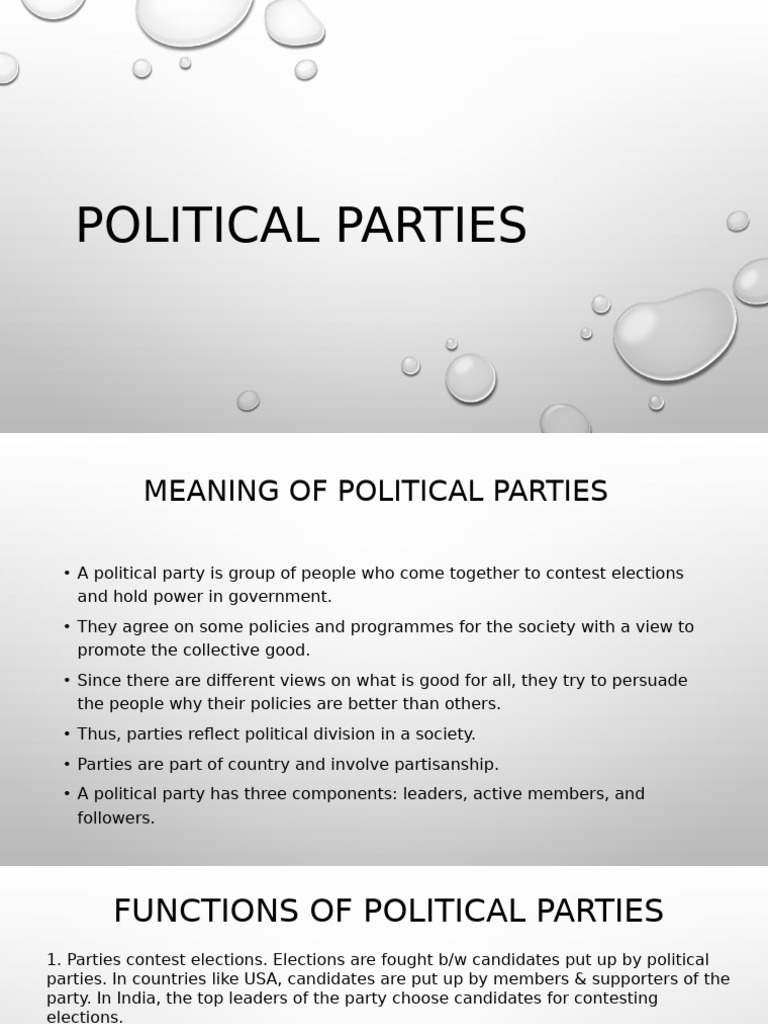 Political Parties | PDF | Political Parties | Elections