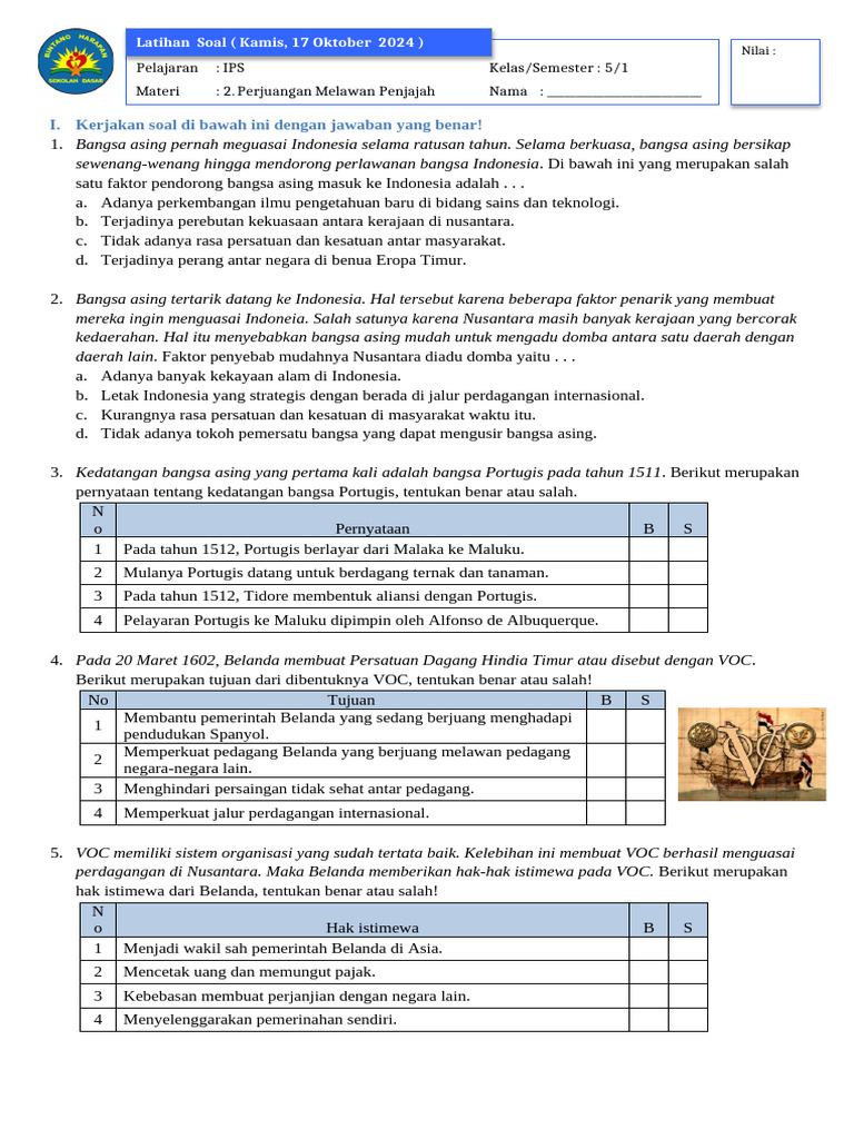 Latihan Soal IPS UH B-2 P1 | PDF