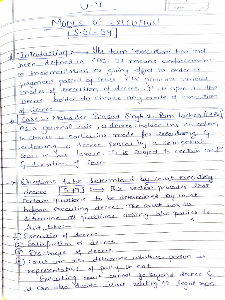 Modes of Execution of Decree S.51-54 | PDF
