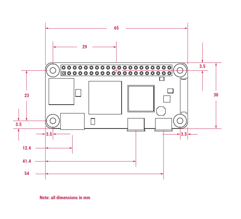 Raspberry Pi Zero 2 W Mechanical Drawing | PDF