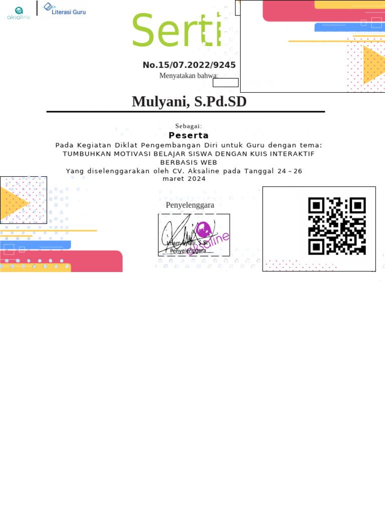 Sertifikat 36 Jam | PDF