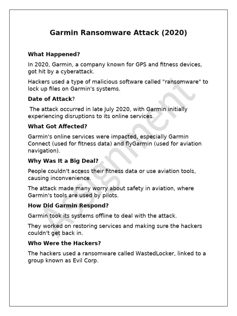 Garmin Ransomware Attack | PDF | Business | Computers