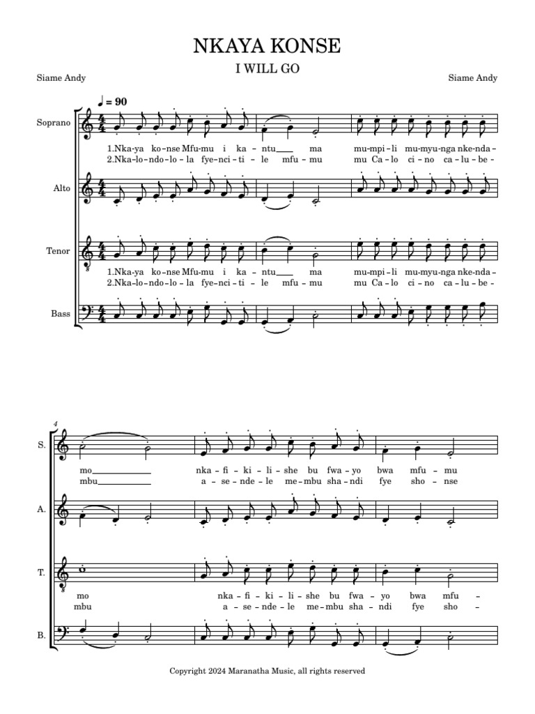 NKAYA KONSE -SATB-1 | PDF