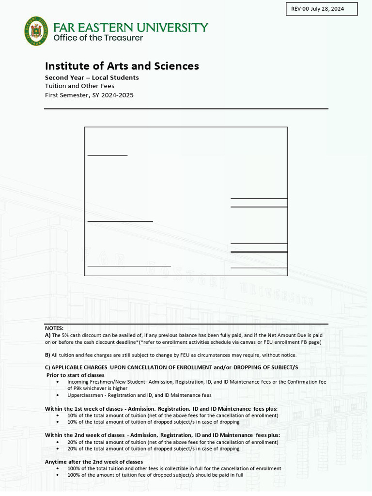 IAS Tuition and Other Fees 1st Sem SY2024 2025 | PDF | Fee | Tuition ...