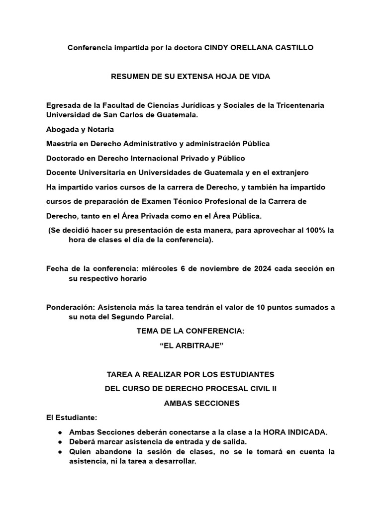 El Arbitraje CINDY ORELLANA Miercoles 6 Ot. 2024 | PDF | Crecimiento personal y profesional ...