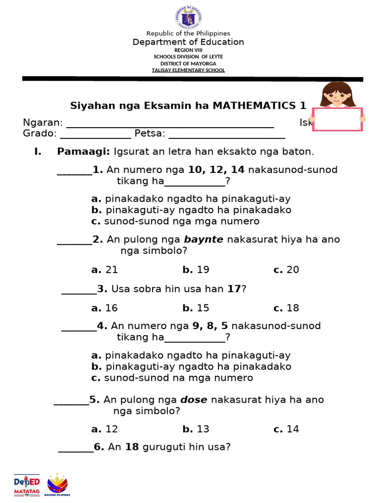 Q1 PT Mathematics | PDF | Government | Public Administration