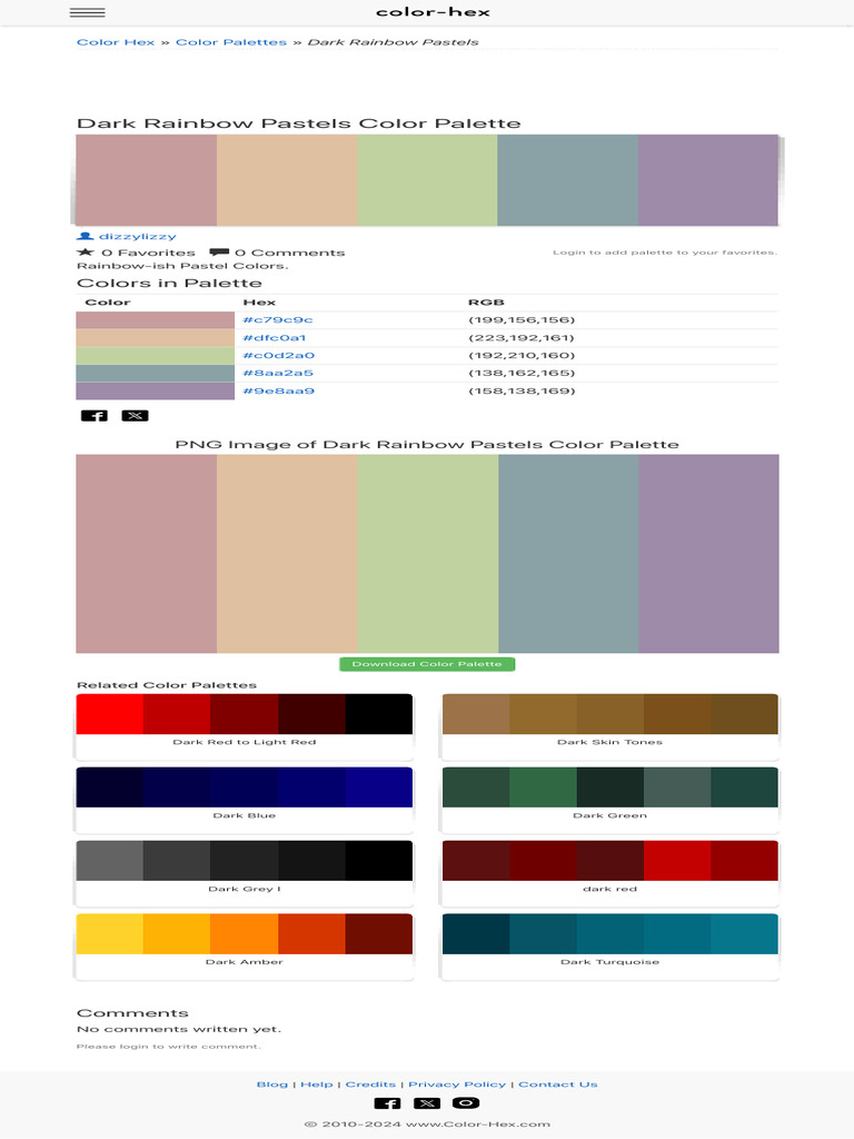 Dark Rainbow Pastels Palette Download | PDF