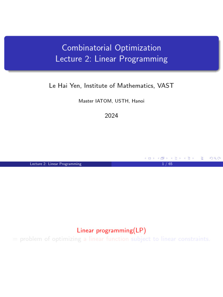 Linear Programming Basics and Examples | PDF | Linear Programming ...