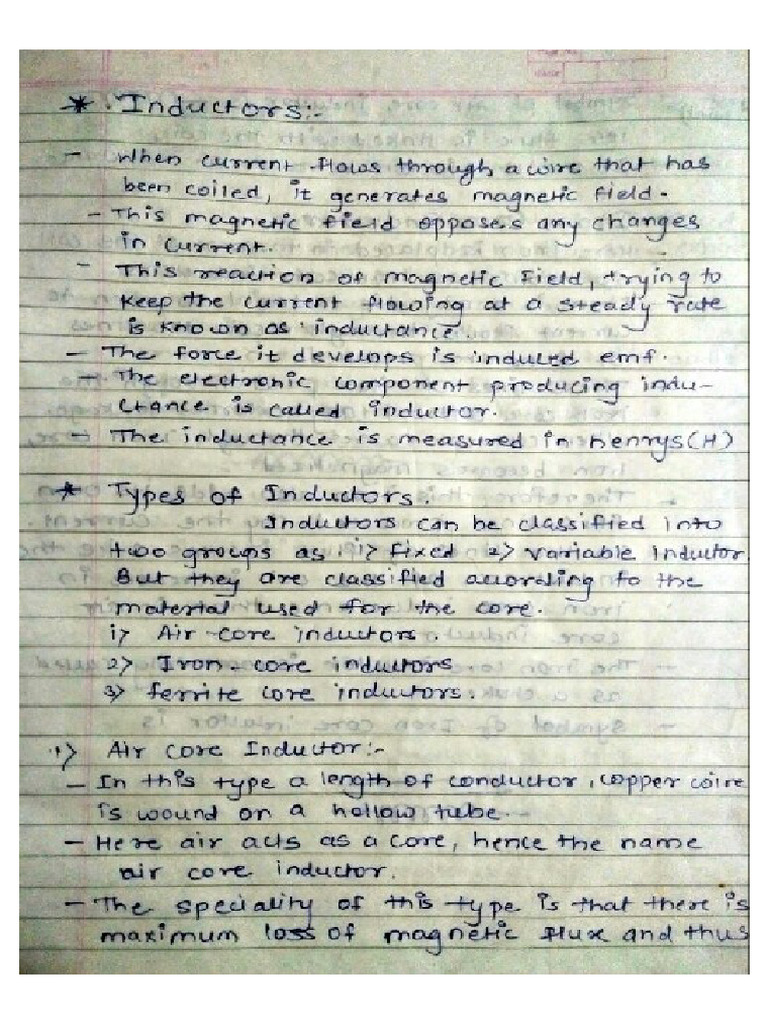 Inductor Notes-1 | PDF
