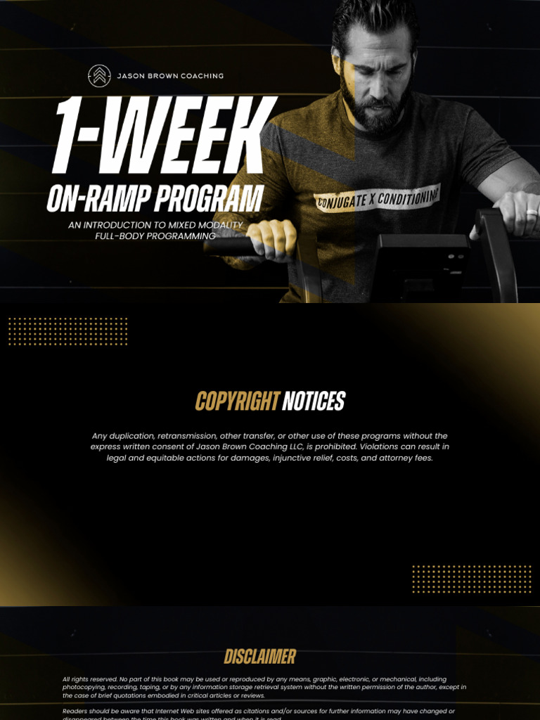 Jason Brown - 1-Week On-Ramp Program | PDF | Kettlebell | Breathing