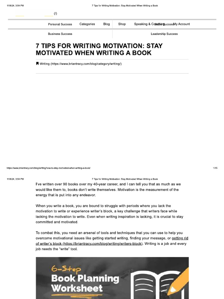 7 Tips For Writing Motivation | PDF