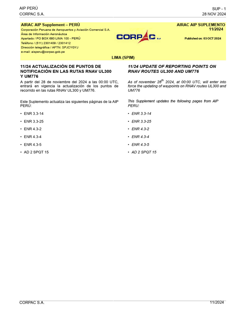 Airac Sup 11-2024 | PDF | Instrumento de medición | Aeroespacial