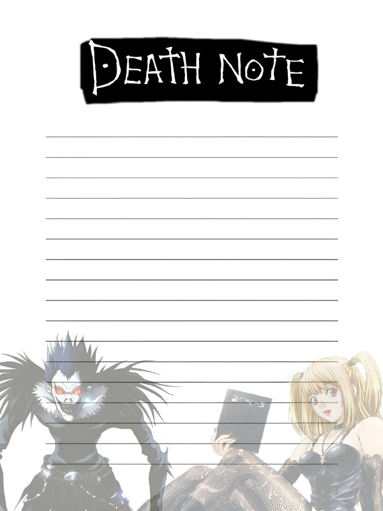 A5 Death Note Template | PDF