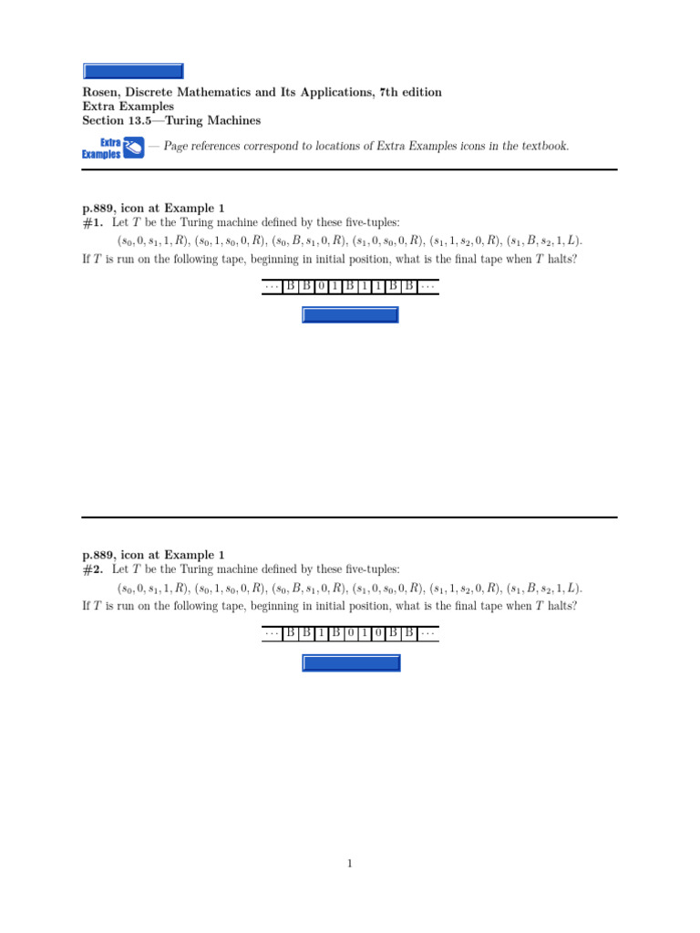 Rosen 7 e Extra Examples 1305 | PDF | Mathematical Logic | Models Of ...