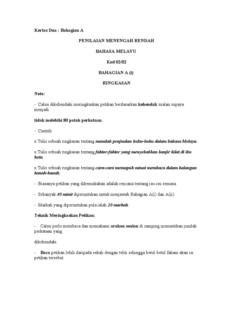 Contoh Ringkasan | PDF