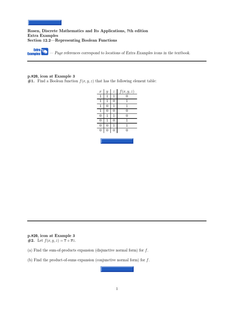 Boolean Function Representations Explained | PDF | Algebra | Boolean Algebra