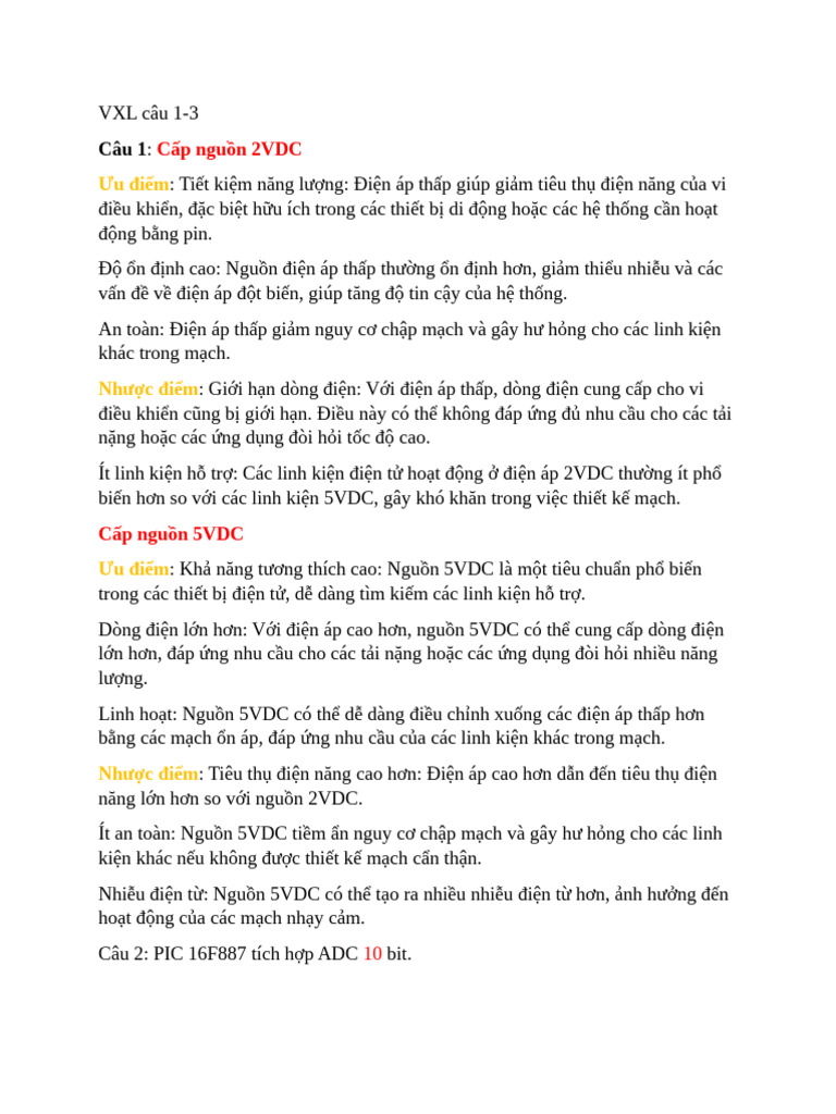VXL Câu 1-3 | PDF