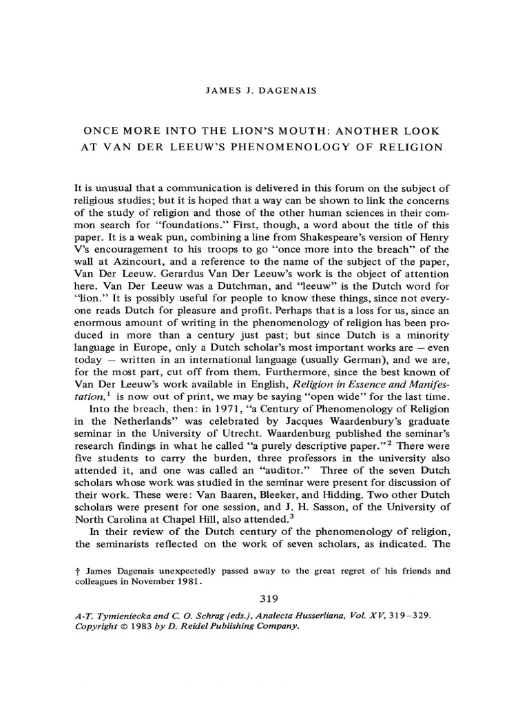 Dagenais 1983 | PDF | Phenomenology (Philosophy) | Edmund Husserl Dagenais 1983 | PDF | Phenomenology (Philosophy) | Edmund Husserl