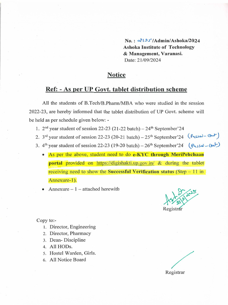 Notice Tablet Distribution Scheme | PDF | Secure Communication ...