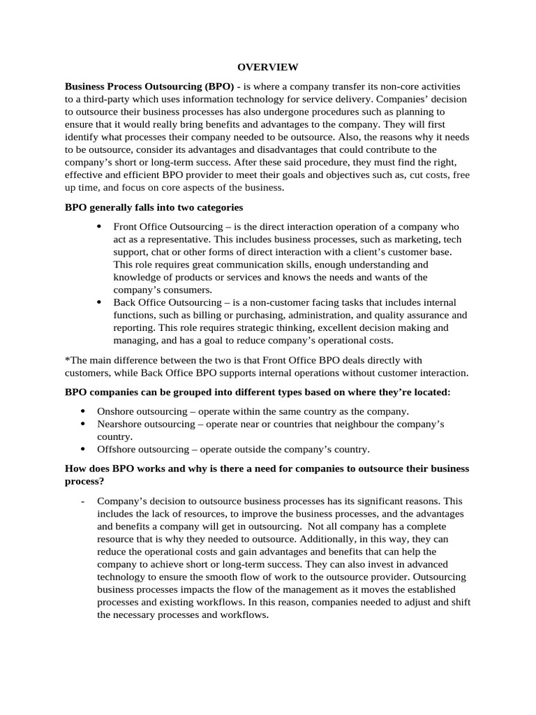 Bpo Report | PDF | Internal Control | Audit