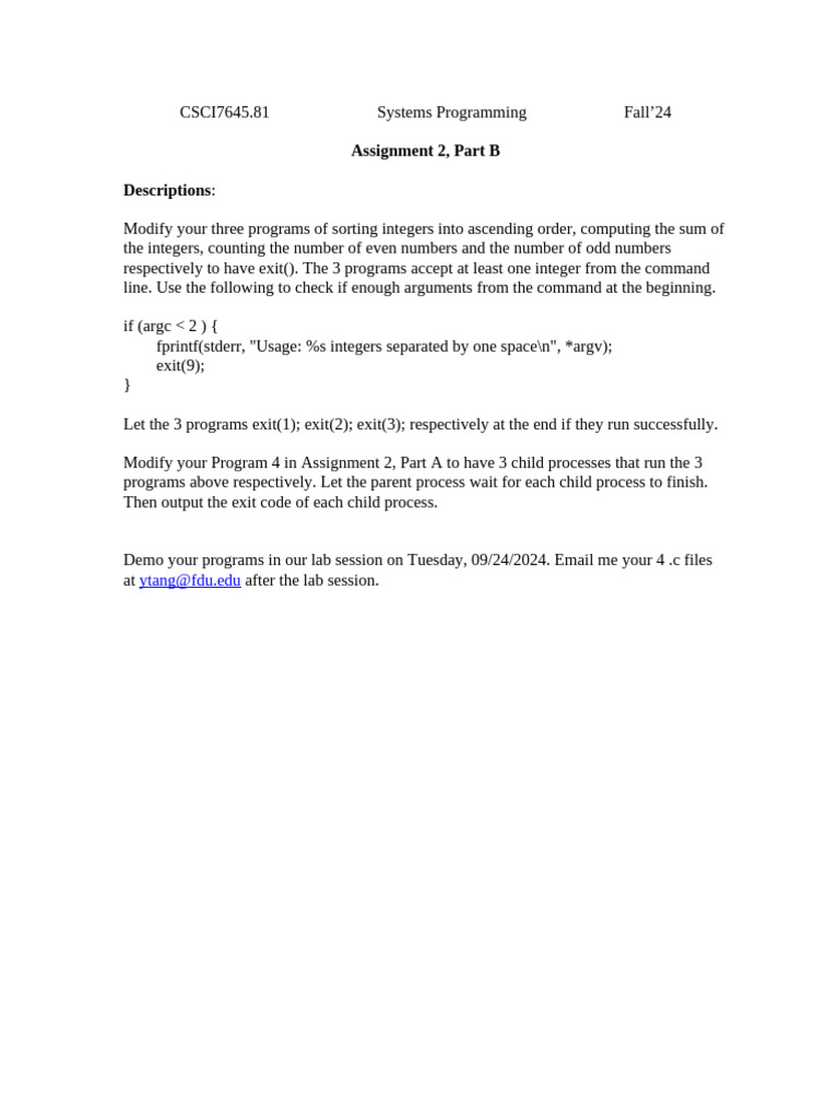 Systems Programming Assignment 2 Guide | PDF