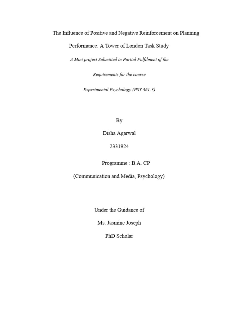CIA 3 Mini Project | PDF | Reinforcement | Planning