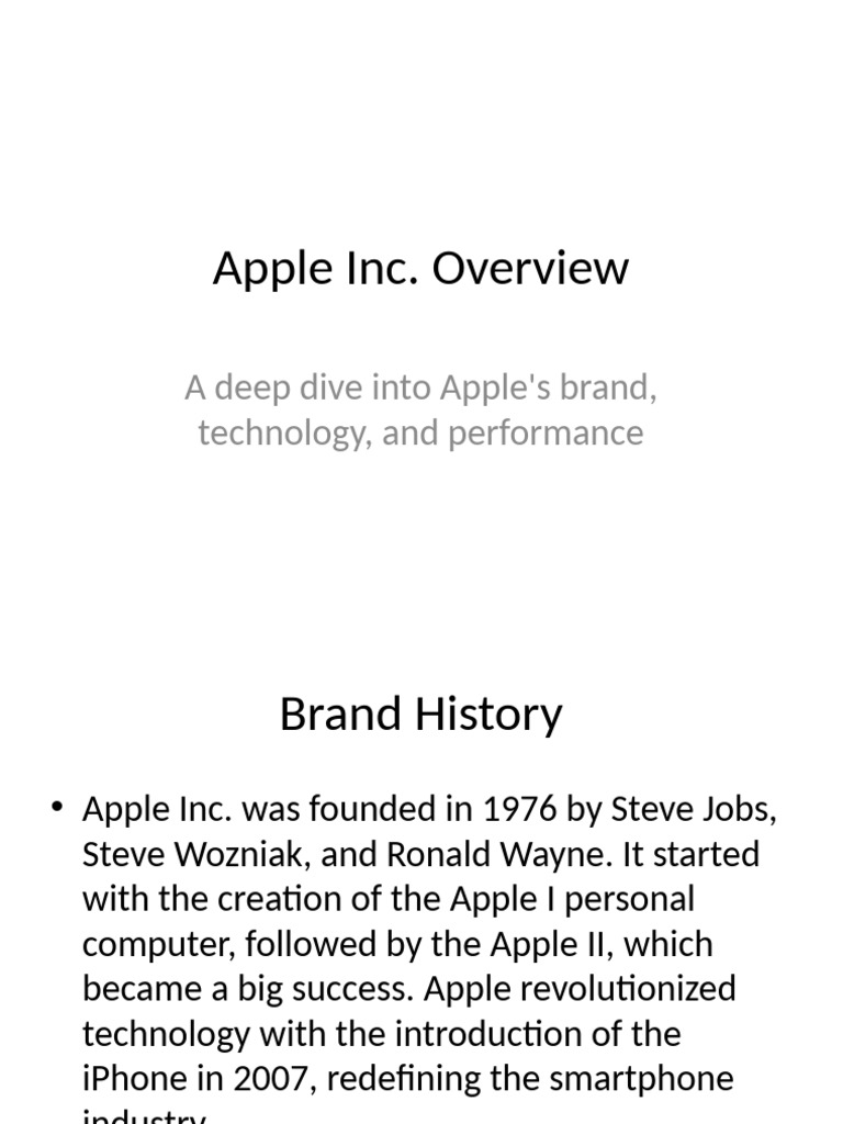 Apple Overview Presentation | PDF | Computers