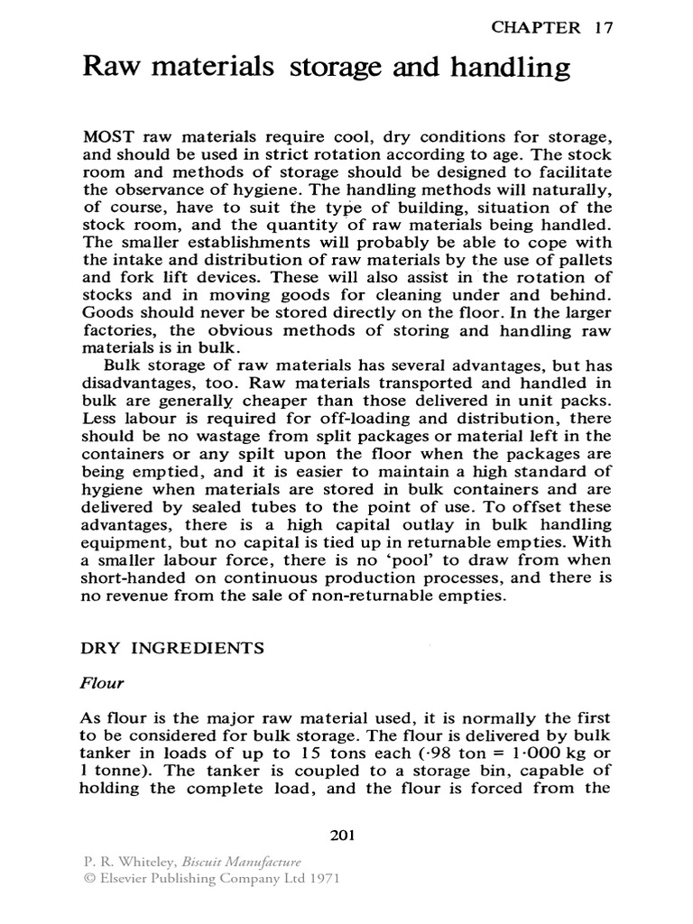 Raw Materials Storage and Handling: Flour | PDF