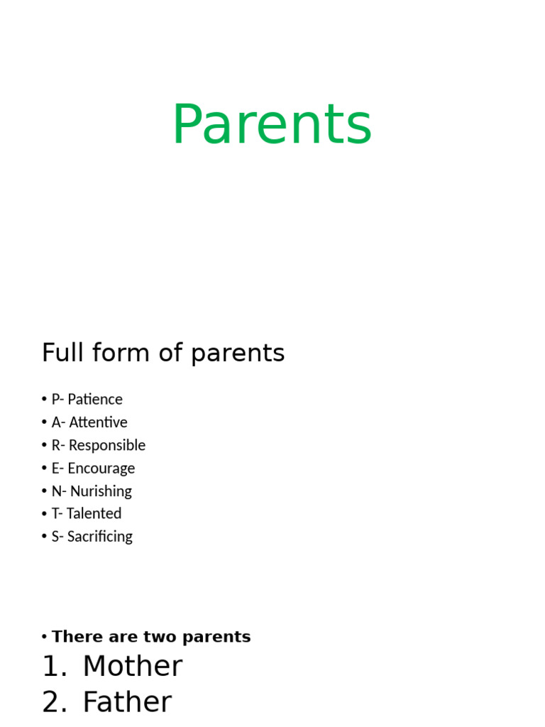 Parents | PDF | Wellness