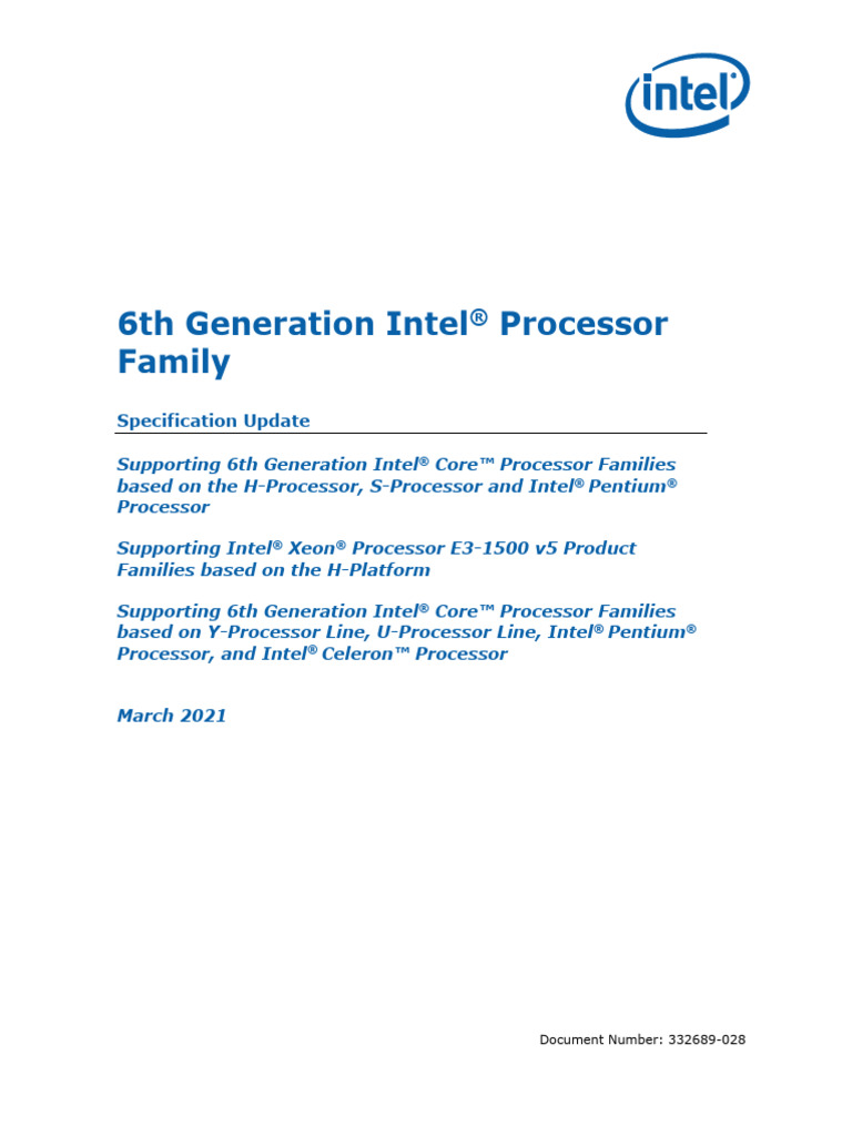 332689-028 - 6th Generation Intel Processor Family Spec Update | PDF ...