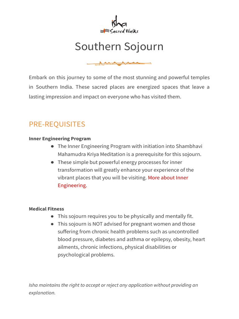 Southern Sojourn Guide | PDF | Clinical Medicine