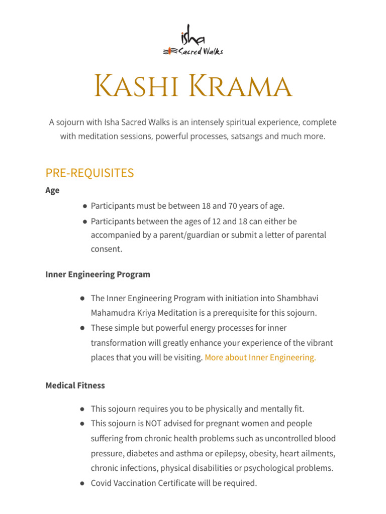 Kashi Krama 2023 Guide | PDF
