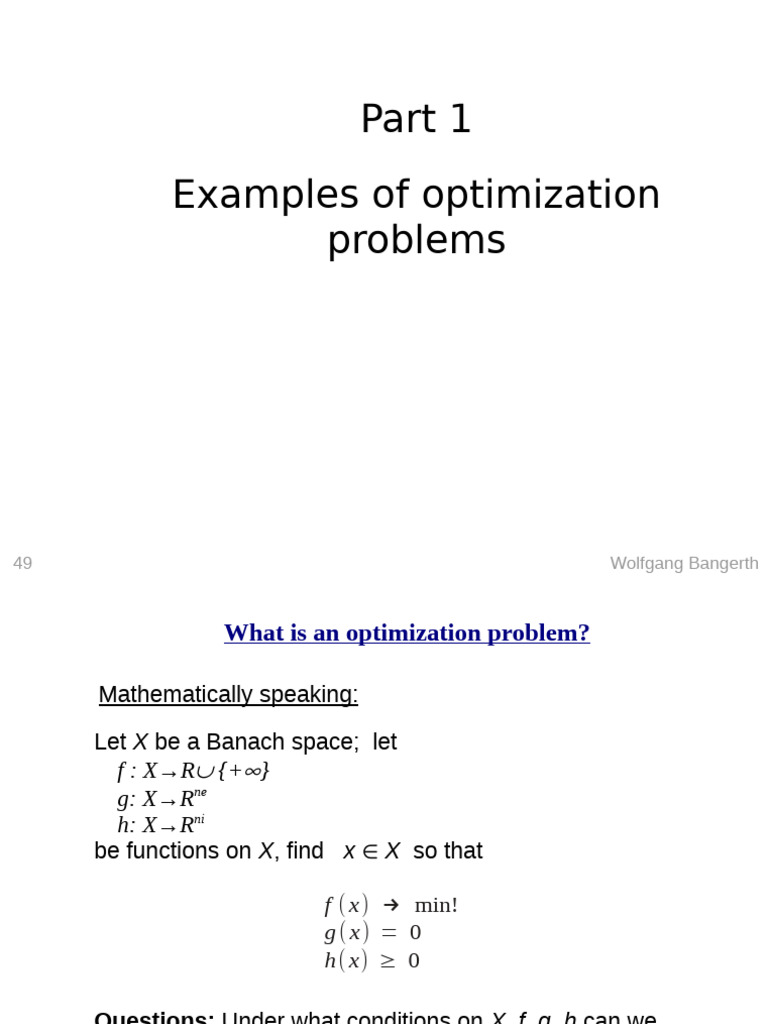 Optimization Slides | PDF | Mathematical Optimization | Partial ...